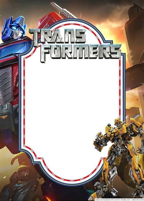 20 Transformers Canva Birthday Invitation Templates Transformers De Festas De Aniversário