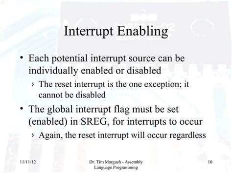 Assembly10 Interrupts Ppt Operating Systems Computer Software And