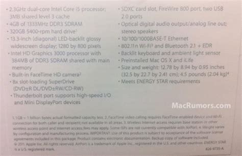 MacBook Pro Spec Sheet Leaks Light Peak To Be Called Thunderbolt MacStories
