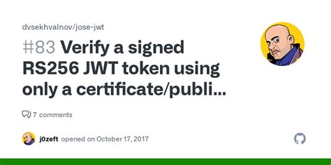 Verify A Signed RS JWT Token Using Only A Certificate Public Key Issue Dvsekhvalnov