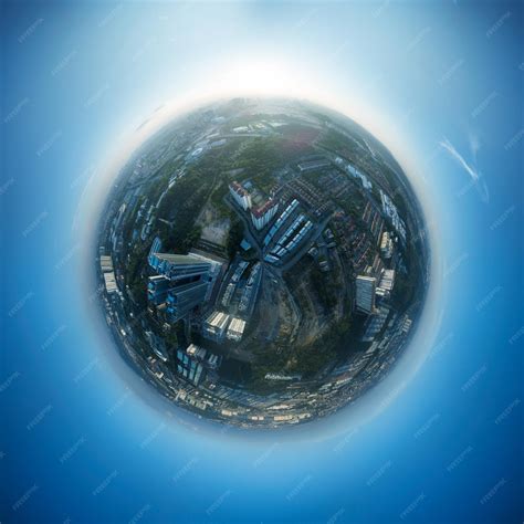 premium photo panorama 360 degree sphere view of cityscape with sky