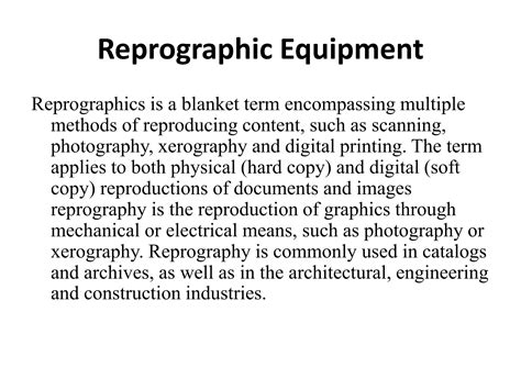 Reprographic Equipment And Teaching Machines And Programmed Learning Pptx