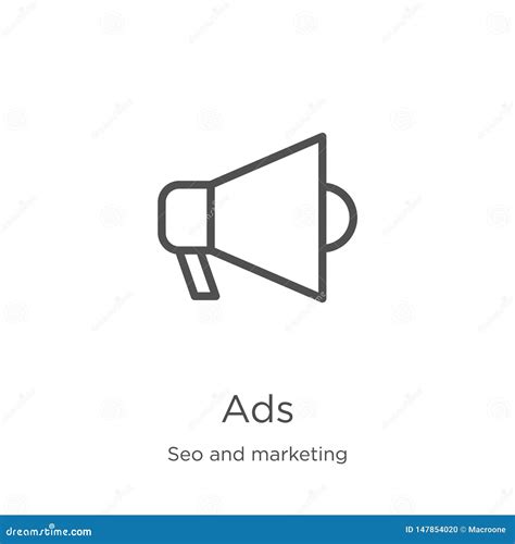 Ads Icon Vector From Seo And Marketing Collection Thin Line Ads Outline Icon Vector