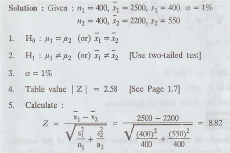 Large Sample Test Normal Distribution For Difference Of Means