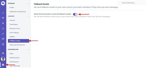 Email Fallback · Developer Docs Kommunicate