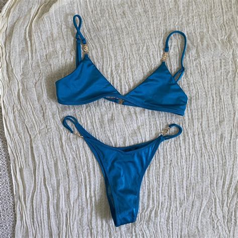 Sommer Swim Nwt Blue Juliet Top And Lia Bottom Never Depop