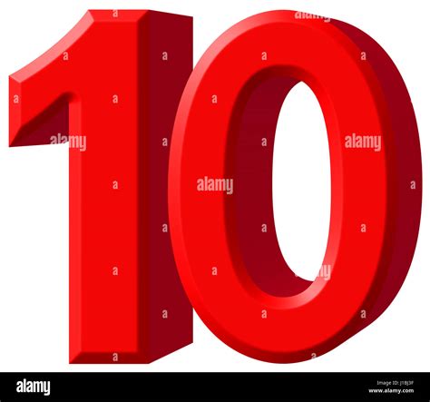 Numeral 10 Ten Isolated On White Background 3d Render Stock Photo