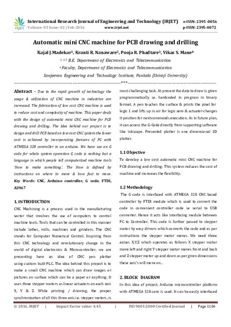 Pdf Automatic Mini Cnc Machine For Pcb Drawing And Drilling