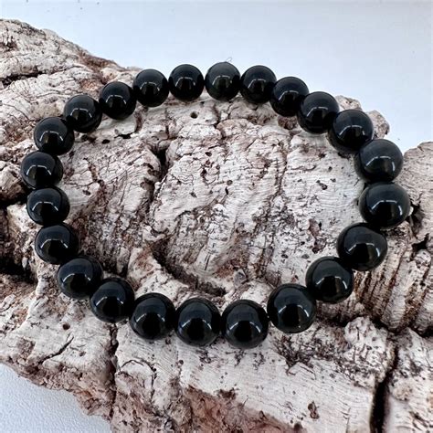 Obsidian Elastic Bracelet Malta Stone By Strata Designs Ltd