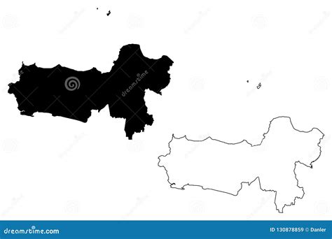 Central Java Map Vector Stock Vector Illustration Of Line 130878859