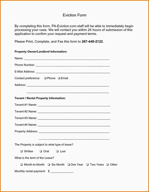 Printable Form Eviction Notice Printable Forms Free Online