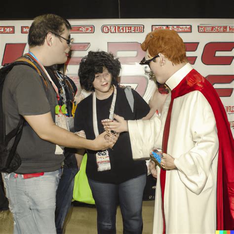 Fan Meet And Greet With God On A Nerd Convention Photograph R Dalle2