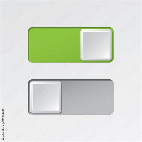 On And Off Square Blank Toggle Switch Buttons Modern Devices User Interface Mockup Or Template