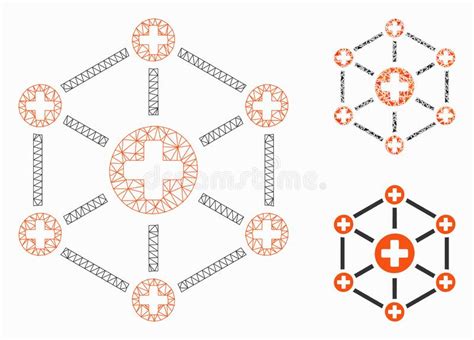 Medical Network Vector Mesh Carcass Model And Triangle Mosaic Icon Stock Vector Illustration