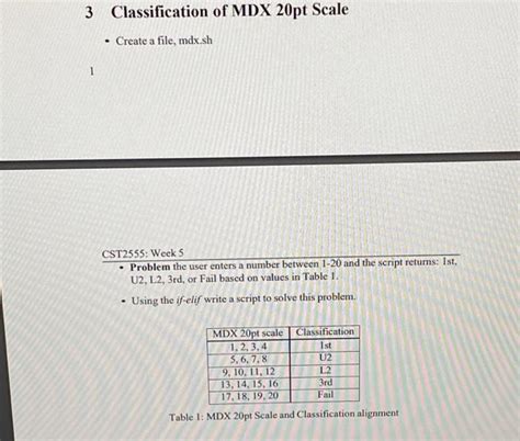 Solved 3 Classification Of Mdx 20pt Scale Create A File