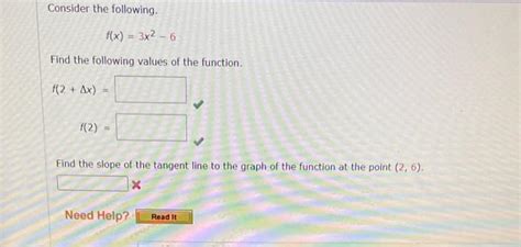 Solved Consider The Following F X 3x26 Find The Following Chegg