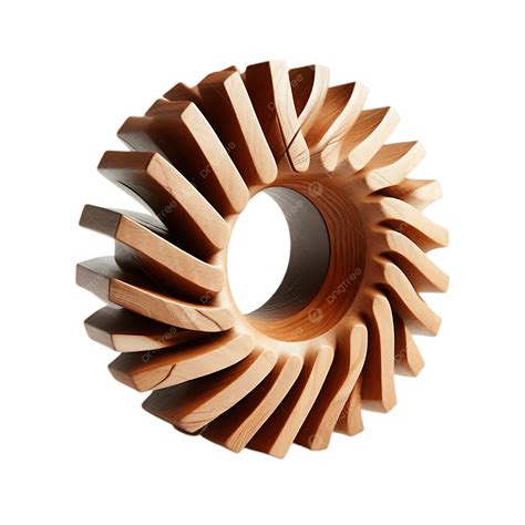 속이 빈 중심이있는 원형 나무 조각과 가장자리 주위에 복잡한 층 스파이크가 자연 나무 질감을 보여줍니다 원형 나무 조각 천연 나무 예술 스파이크 된 나무 장식 Png