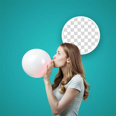 Premium Psd Young Girl Inflates A Balloon