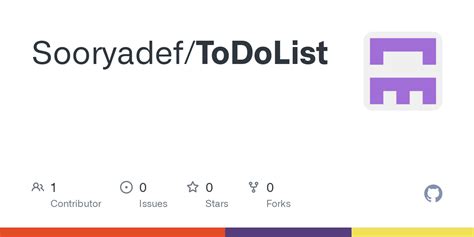 GitHub Sooryadef ToDoList