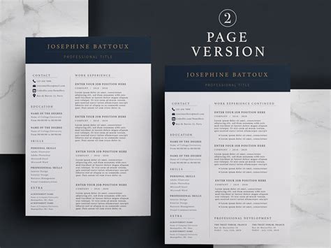Professional Resume Template For MS Word Resume Cv Cover Letter