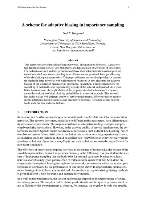 Pdf A Scheme For Adaptive Biasing In Importance Sampling