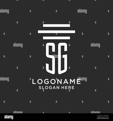 Sg Initials With Simple Pillar Logo Design Creative Legal Firm Logo
