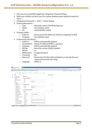 SAP B1 Mobile Setup Sandeep Rathod PDF