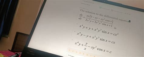 The Solution To The Differential Equation Dydx Xy1 Xy Xy2 X2x3y
