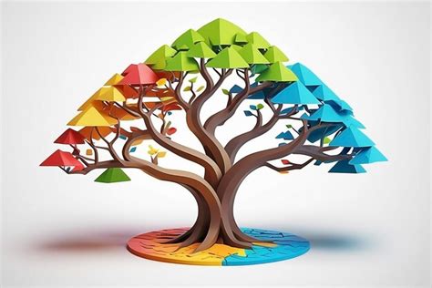 Premium Photo Colorful Geometric Tree