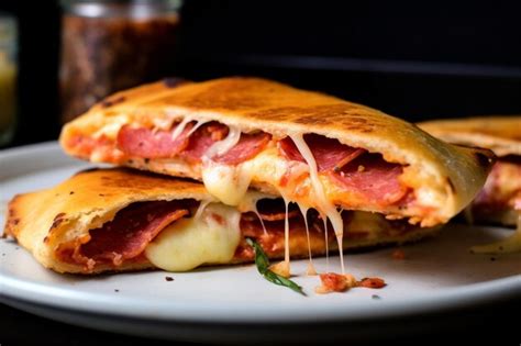 Premium Ai Image A Cheesy Pepperoni Calzone