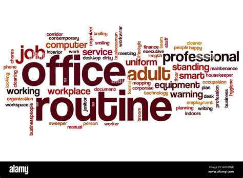 Office Routine Word Cloud Concept Stock Photo Alamy