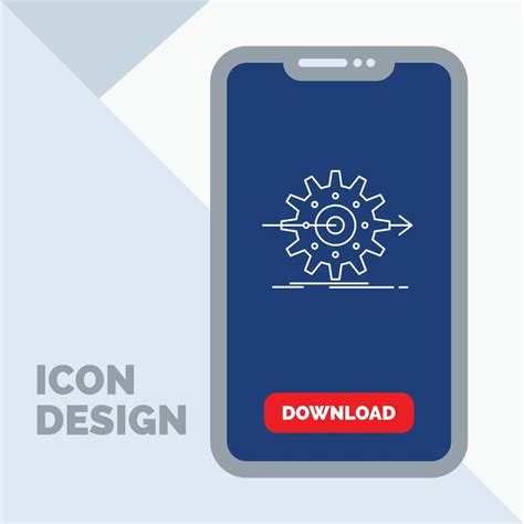 Performance Progress Work Setting Gear Line Icon In Mobile For