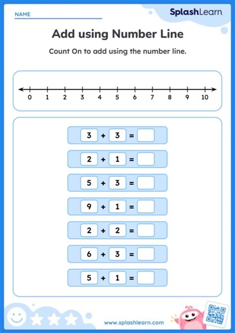count on the number line to add worksheet