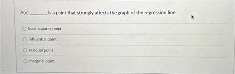 Solved A N Is A Point That Strongly Affects The Graph Of