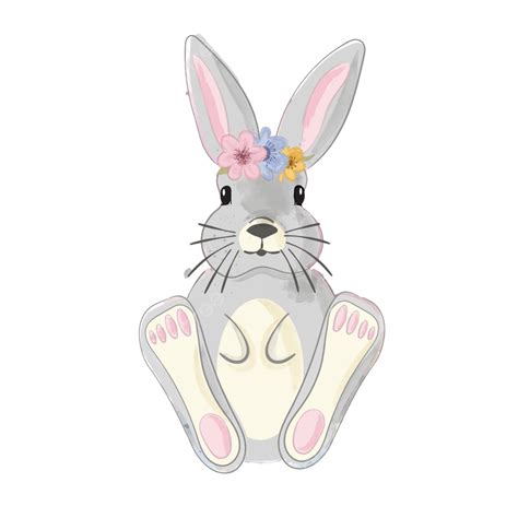 Cute Watercolor Bunny Rabbit Isolated Love Vector Vector Rabbit