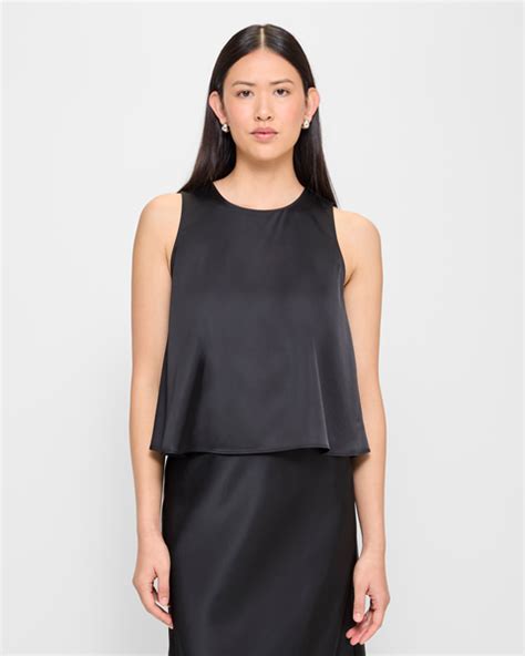 Sleeveless Satin Shell Top Preview Target Australia