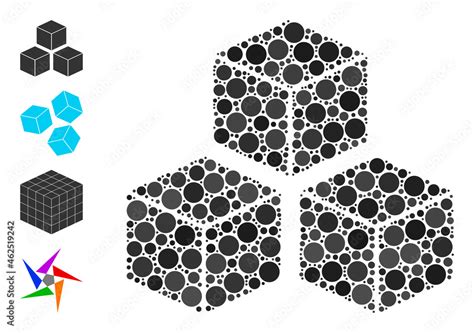 Circle Mosaic Cubes Vector Mosaic Is Based On Cubes Icon And Designed