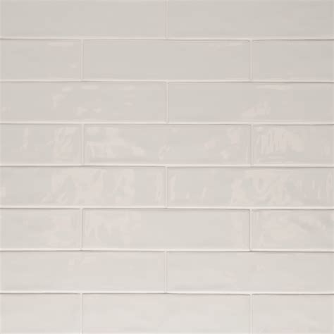 Bedrosians Clara Rectangle Gloss Porcelain Tile 3 X 11 Grey 635 Sq