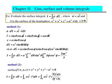 PPT Chapter Line Surface And Volume Integrals PowerPoint