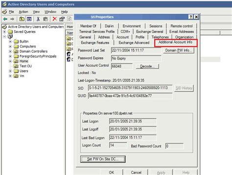 Additional Account Info Aduc Windows