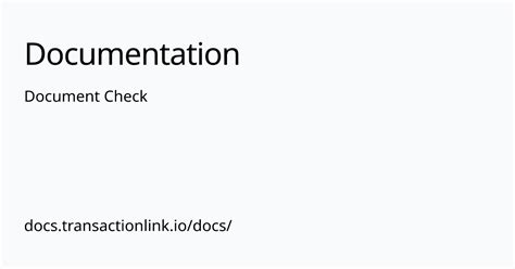 Document Check Documentation