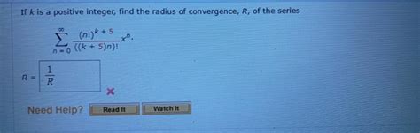 solved if k is a positive integer find the radius of