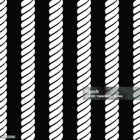 벡터 로프 대칭 배경 그래픽 일러스트와 함께 완벽 한 패턴입니다 흑인과 백인입니다 배치 배경 직물 인쇄 장식 표면에 대 한 서식 파일 굵은 밧줄에 대한 스톡 벡터 아트 및