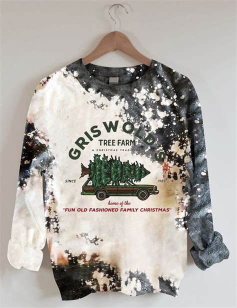 Women S Vintage Griswold Christmas Tie Dye Print Sweatshirt