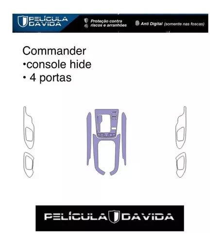 Película Protetora Hide Console portas Jeep Commander 2023 Parcelamento sem juros