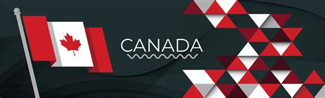 캐나다 국경일 배너 디자인 캐나다 국기 테마 그래픽 삼각형 아트 웹 어두운 배경입니다 추상적인 축하 패턴 빨간색 흰색 캐나다 플래그 기하학적 삼각형 벡터 Canada Day