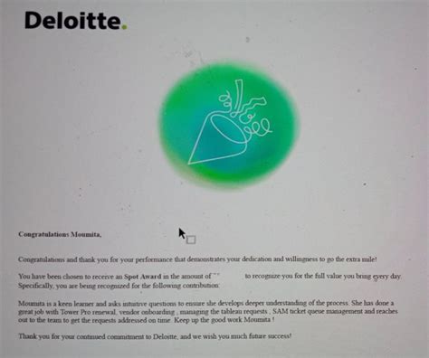 Moumita Ghosh On Linkedin Deloitte Teamwork Recognition