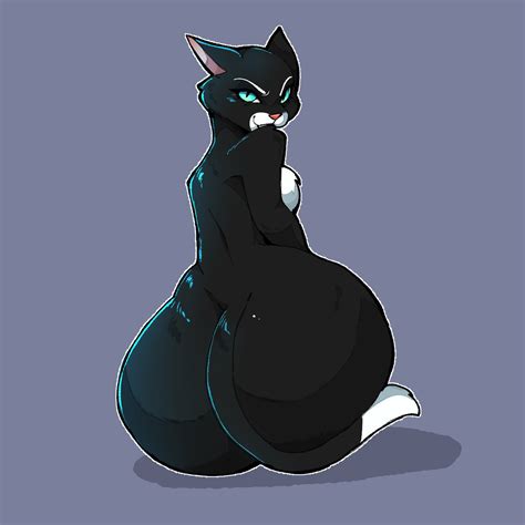 Rule 34 1girls Anthro Ass Back View Big Ass Bluueygooey Breasts Cat