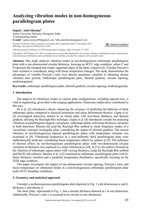 Pdf Analyzing Vibration Modes In Non Homogeneous Parallelogram Plates