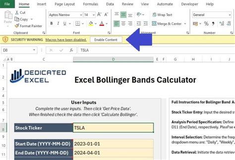 Excel Bollinger Bands Calculator Dedicated Excel